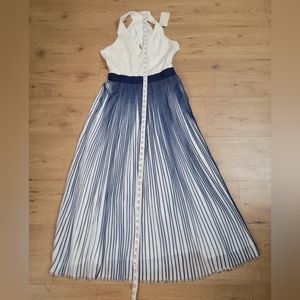 ALLI K | Dresses | Alli K Stripe Ombre Pleated Cutout Back Midi Dress ...